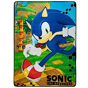 Franco Kids Bedding Super Soft Micro Raschel Throw, 46 in x 60 in, Sonic The Hedgehog, Anime