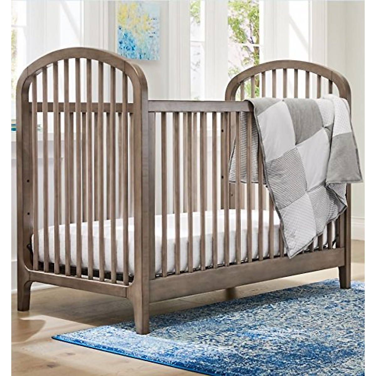 Contours Elston 3-in-1 Convertible Standard Baby Crib, Converts from Baby Crib to Toddler Bed and Daybed, Fits Standard Full-Size Crib Mattress, Easy to Assemble - Antique Gray-Brown