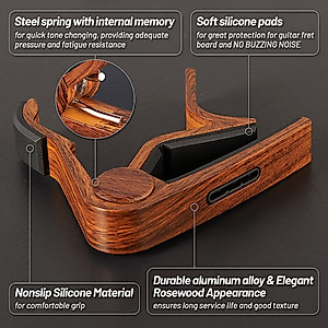 Guitar Capo, with Pick Holder Capo and Pick for Acoustic Electric Guitar,Ukulele