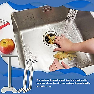 Eurollar Garbage Disposal Wrench, Stainless Steel Tool Effective Kitchen Sink Unjamming, Clog Removal Repair Tool, for Repair, Maintenance, Kitchen