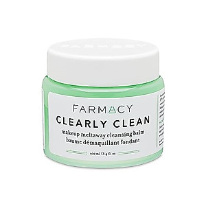 Farmacy Makeup Remover Cleansing Balm - Clearly Clean Fragrance-Free Makeup Melting Balm - Great Balm Cleanser for Sensitive Skin (3.4 Fl Oz)