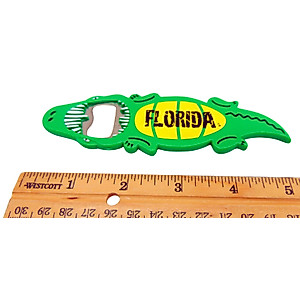 Florida Alligator Bottle Opener Sunshine State Gator Souvenir Magnet, 5 Inch