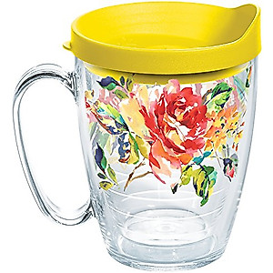 Tervis Plastic Made in USA Double Walled Fiesta Insulated Tumbler Cup Keeps Drinks Cold & Hot, 16oz Mug, Floral Bouquet