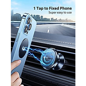 VICSEED Dainty Magnetic Phone Holder for Car Strong Power Magnetic Phone Car Mount Cast-Iron Phone Magnet for Car Air Vent Phone Mount 360° Rotation Fit for All Cell Phones, Cases