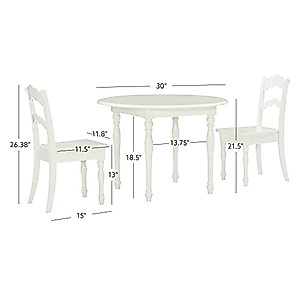 Powell Furniture Table and 2 Chairs, Cream Youth, Kid Size Chat Set