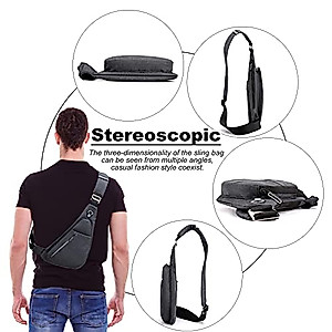 Peicees Sling Bag For Men Women Crossbody Backpack Shoulder Bag Man Purse Personal Pocket Chest Bag For Hiking Travel