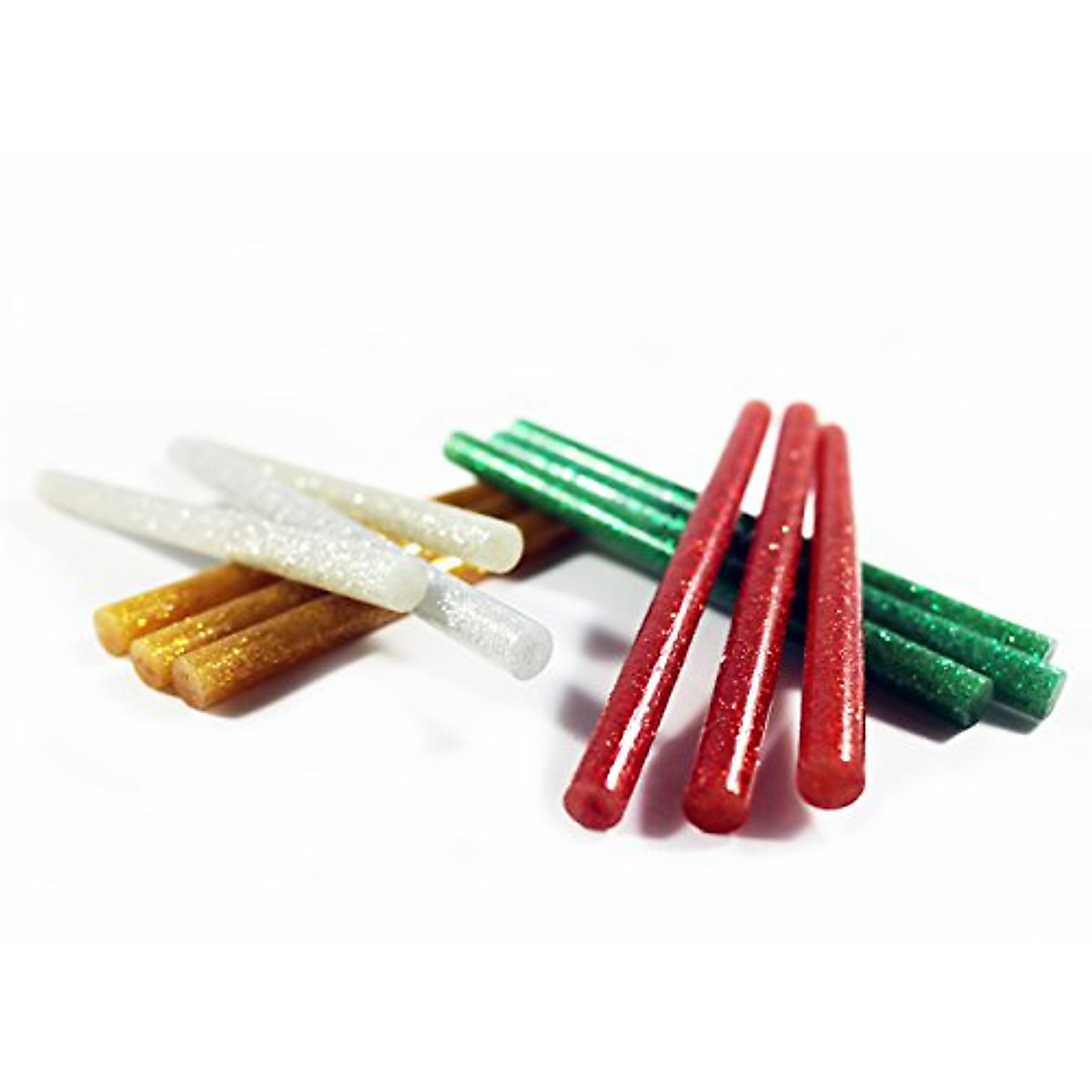 Crafters Square Mini Glue Sticks - Glitter - Red, Green, Gold, Silver - 15 sticks in package