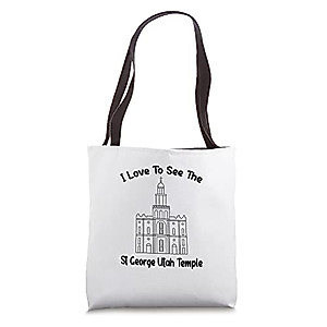 St George Utah Temple, I love to see my temple, primary Tote Bag