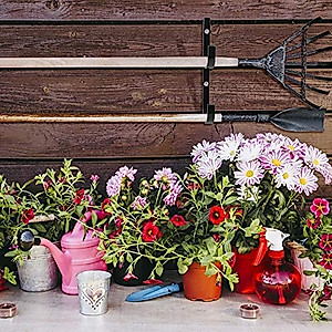 Flantor Pool Pole Hanger Metal Pool Holder Set, 6pcs Swimming Pool Holder with Screws, Pool Hooks for Garden Tools,Telescoping Poles, Leaf Rakes, Pool Nets, Vacuum Hoses & Pool Accessories (Black)