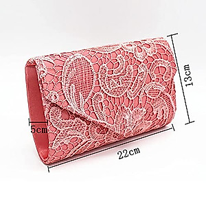 Weilong Clutch Purses for Women Womens Fashion Elegant Floral Lace Envelope Clutch Evening Prom Handbag Purse (Black)