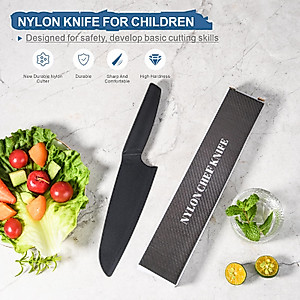 kiddi cookie Nylon Knife for Nonstick Pans, Kitchen Knife Safe for Kids, Nonstick Knife Resistant to high temperatures up to 460 degrees Fahrenheit, Black