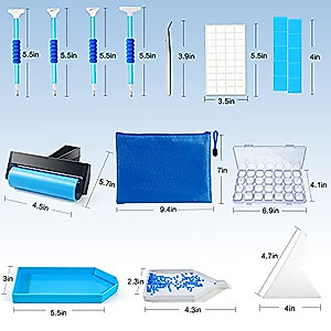 Suptikes Diamond Painting Accessories,Diamond Painting Tools with Cute Blue Roller and Diamond Embroidery Box for DIY Diamond Painting Art