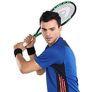 Tough Headwear Sports Wristbands - Arm Bands, Wrist Sweat Bands - One Size - Black - Cotton Blend - Unisex - For Athletes