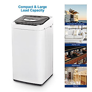 Portable Washing Machine, Full-Automatic Washer Compact Laundry Machine and Dryer Combo, Built-in Pump Drain, 6.6lbs Capacity, LED Display, ideal Laundry for Dorm, Apartment, RV