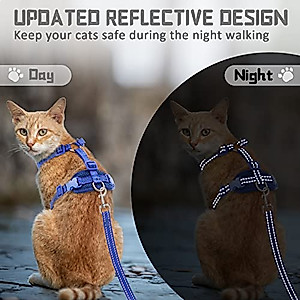 Supet Cat Harness and Leash for Walking Escape Proof, Adjustable Harness for Cats, Easy Control Small Cat Harness for Medium Large Kitten and Dogs