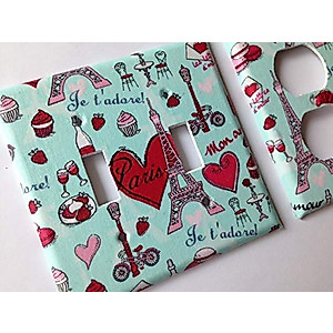 Paris Turquoise Light Switch Cover -Various Sizes Offered
