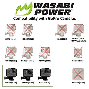 Wasabi Power Battery (4-Pack) for GoPro Hero 7 Black, Hero 6 Black, Hero 5 Black, Hero 2018