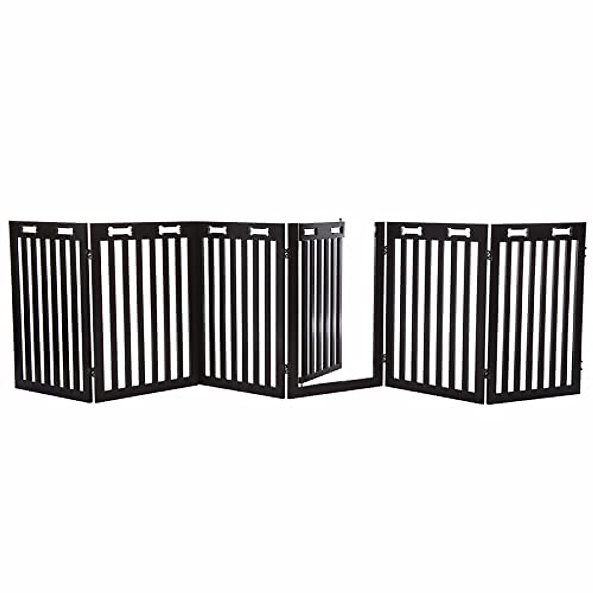 Arf Pets Freestanding Dog Gate, 2 Panel Extension, 360° configurable Wooden Fence, 40" Wide, 31.5" Tall, Foldable, for The House - Indoor Use