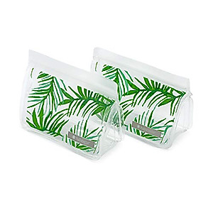 Full Circle ZipTuck, Reusable Plastic Snack Bags Set, Palm Leaves