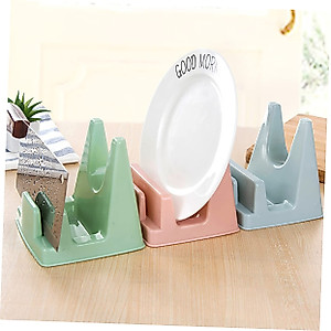 Anneome 2pcs Plastic Green Pan Lid Rack, Pot Cover Organizer, Storage Holder for Kitchen