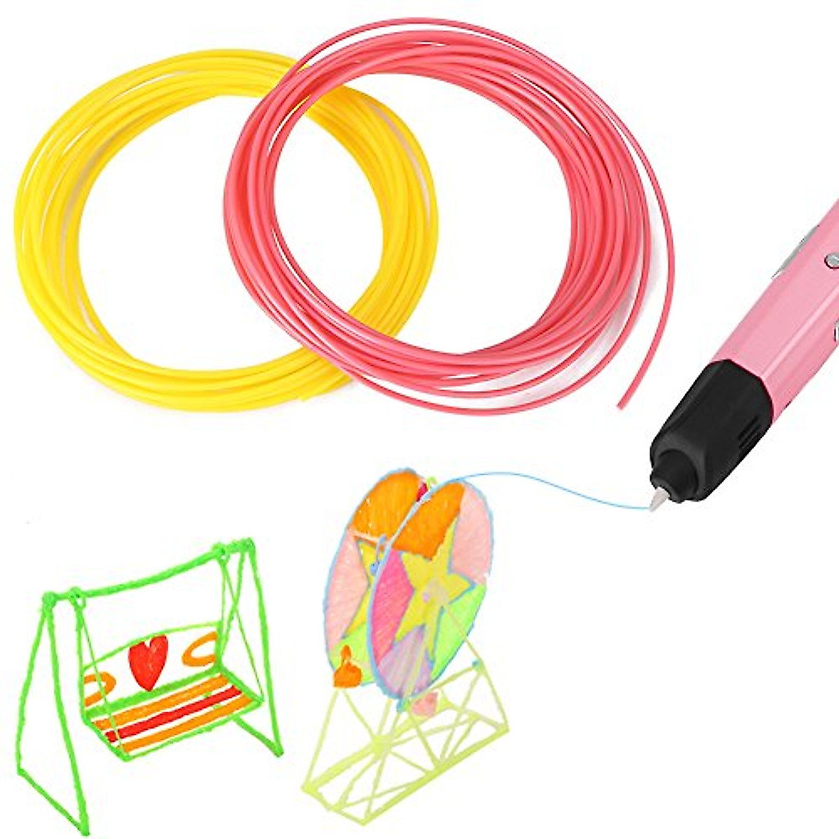 3D Printer Filaments,10 Colors 1.75MM PCL Pen Filament Refills for Printer Printing Pen Low Temperature