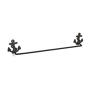 Hampton Nautical K-9011-cast-iron Cast Iron Anchor Bath Towel Holder 27"