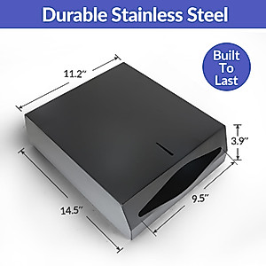 Stardrix Paper Towel Dispenser Wall Mount, Matte Black Stainless Steel Commercial Paper Towel Holder with Lock, Large Capacity 400 C Fold/525 Multifold Towels