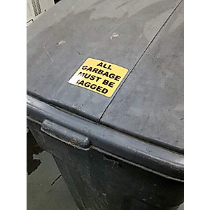 All Garbage Must Be Bagged Stickers for Trash Cans, Garbage Bins (25)