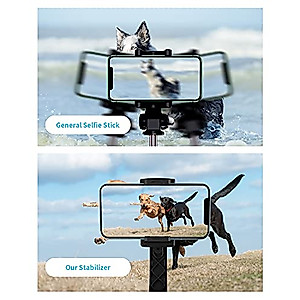 Gimbal Stabilizer with Selfie Stick for iPhone: Portable Handheld Gimble with Tripod & Remote for Cell Phone Camera & Samsung Android Smartphone Recording Video & Vlogging on Tiktok & YouTube