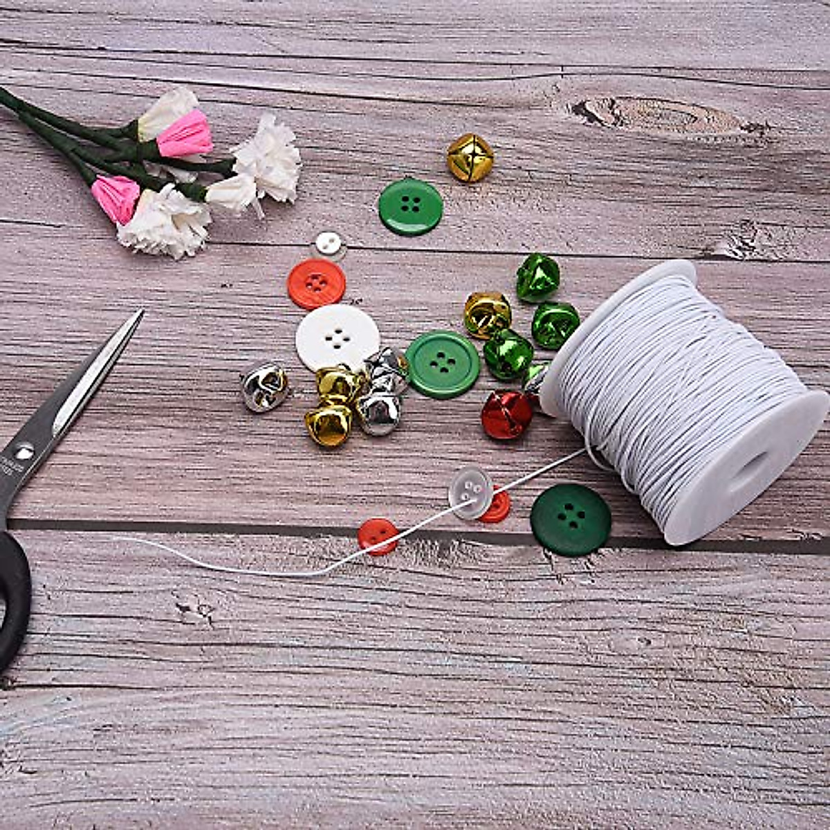 Livder 0.8 mm Elastic String Cord Thread Cords for Jewelry Making Bracelets Beading, 109 Yards, White