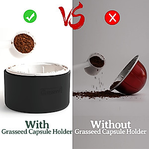 Grasseed Reusable Vertuo Capsule Kit for VertuoLine Capsules with 100Pcs Aluminum Foil Seals Lid, Holder and Brush, Fits for Refill Vertuo Pods Reusable Vertuoline Pod