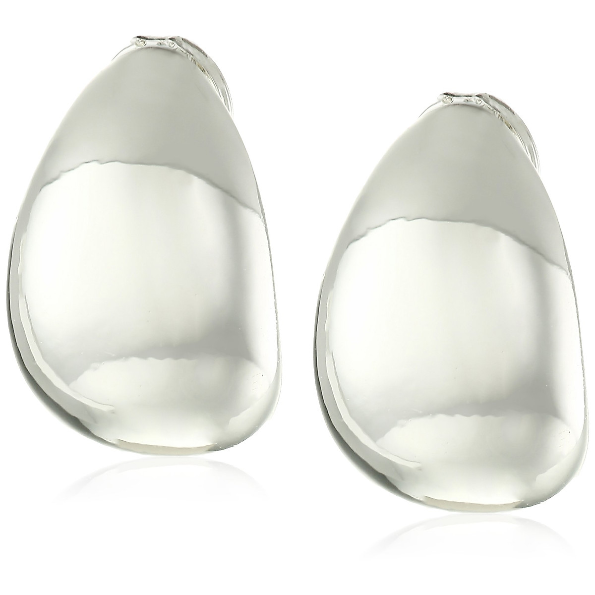 Anne Klein Silvertone Teardrop Clip On Earrings