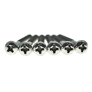 KAISH 6-Pack Stainless Steel Phillips oval-head Vintage Style Guitar Tremolo Bridge Mounting Screws for Strat/Stratocaster