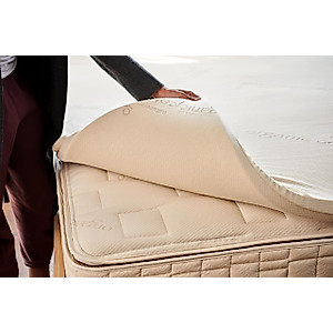 Naturepedic 2'' Adagio Latex Mattress Topper - Thick Cooling Breathable Top Mattress Pad for Back Pain Relief & Full Body Contouring Comfort - Twin