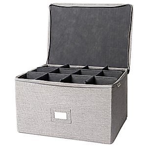 In This Space Twill 12-Section Hard-Shell(tm) for Stemware, Wine glass, Goblet and Odd-shape China Plates