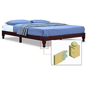 Universal Wood Bed Rail Hook Plates Bed to Catch Hook Plates for Footboard Frame,Replacement Wooden Bed Frame Bracket Headboard (Set of 2)