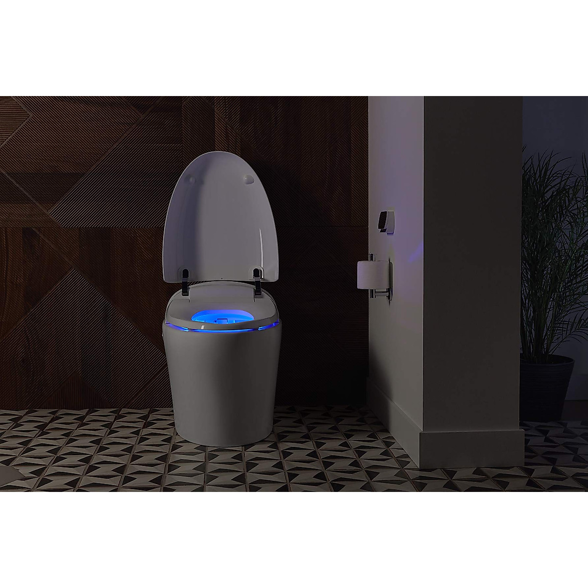 KOHLER 77780-0 Karing Smart Toilet with Auto Open & Close, One-Piece Elongated Intelligent Bidet Toilet with Heated Seat, 1.08 GPF, White