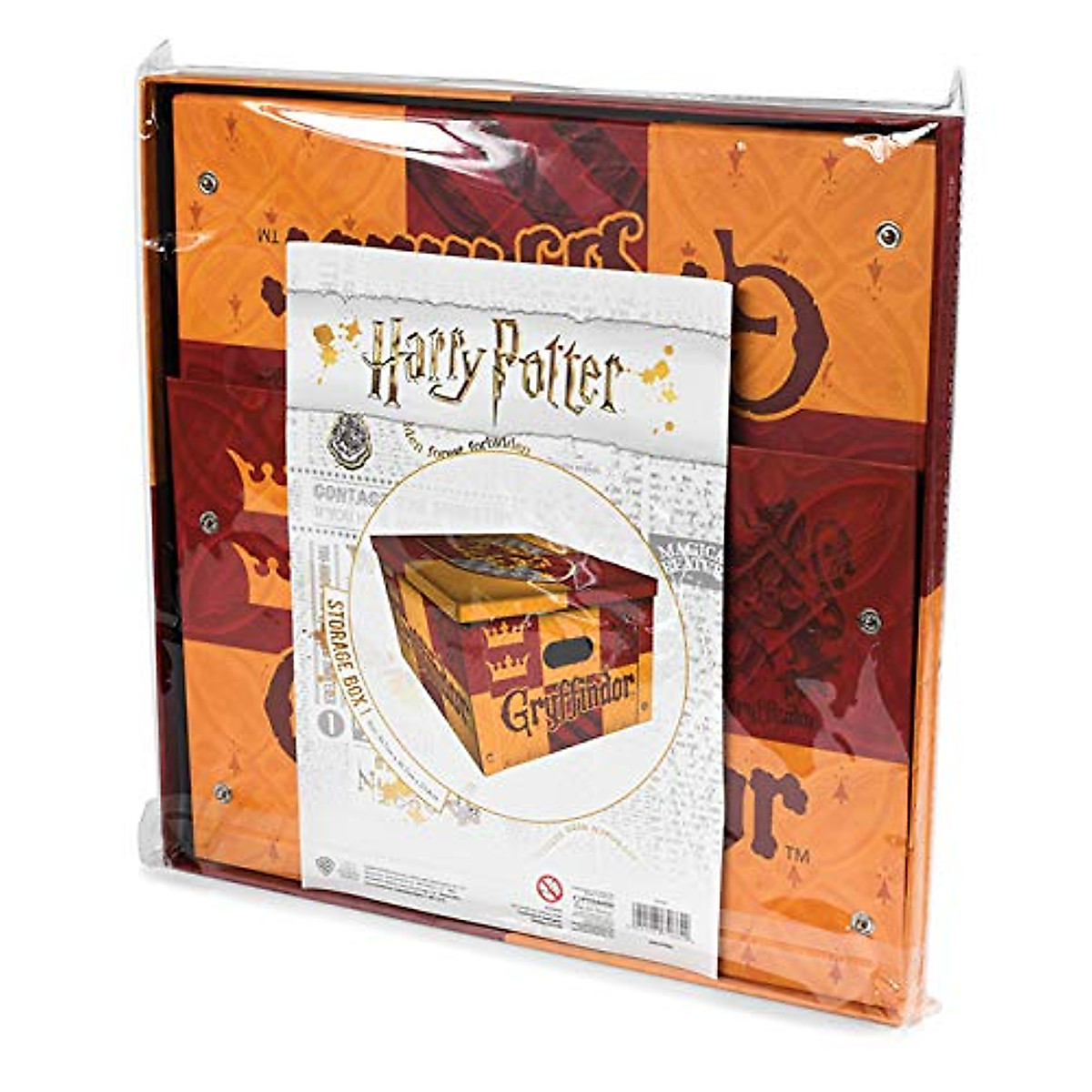 Harry Potter Storage Box with Lid (Gryffindor Design) 24cm x 37cm x 37cm - Official Merchandise