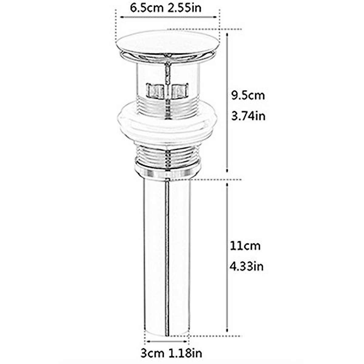 P8416-6 Bathroom Faucet Vessel Sink Pop up Bathroom Sink Drain Stopper with Overflow