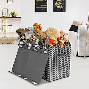 Mayniu Large Toy Box Chest Storage Bins with Lid, Toys Organizers Storage Boxes Basket with Sturdy Handles for Boys, Girls, Nursery, Playroom, Closet, Bedroom