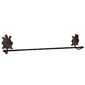Cast Iron Turtle Towel Bar 24" Rustic Brown