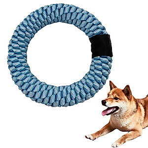 CaBYbigG Dog Rope Toy,No Stuffing Dog Toy,Puppy Chews for Teething,Dog Chew Toys,Blue Ring Dog Toy for Medium Small Dogs Breed