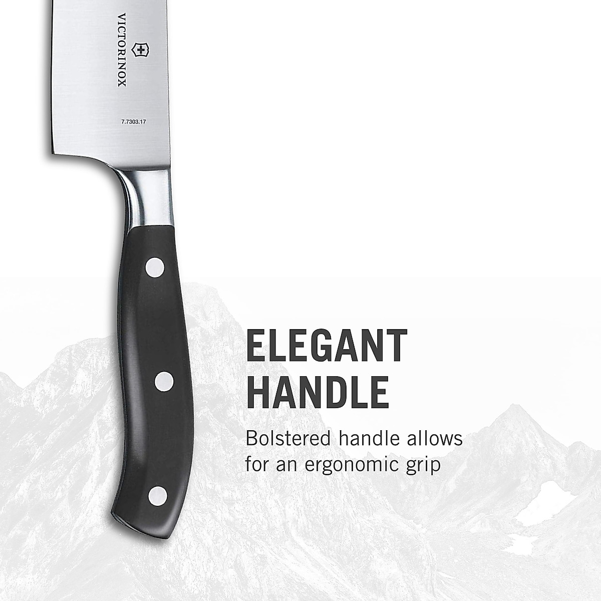 Victorinox Grand Maitre Santoku Knife - Sharp Kitchen Knife with a Fluted Edge - Ergonomic Chopping Knife for Kitchen Essentials - Straight Edge, 7"