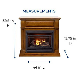 Duluth Forge Dual Fuel Ventless Gas Fireplace System with Mantle, Remote Control, 5 Fire Logs, Use with Natural Gas or Liquid Propane, 26000 BTU, Heats up to 1350 Sq. Ft., Apple Spice
