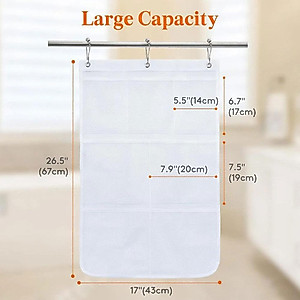 HFLWYWD Shower Organizer,7 Pockets Hanging Shower Organizer with Quick Drying Mesh,Portable Space Saving Shower Caddy Hanging,Bathroom Organizer to Hold Soap, Shampoo (1pcs)