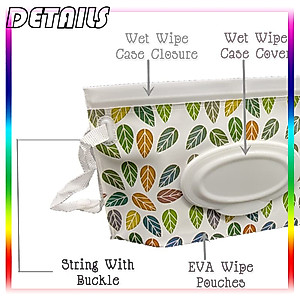 Portable Pouch Bags Set, 2 Pack Wet Wipe Holder Container, Reusable and Refillable Personal Travel Wet Wipes Dispenser Cases