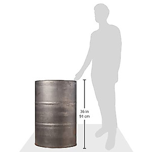 Vogelzang US DR55 55 Gallon Drum for Barrel Camp Stove Kit, Gray , Small