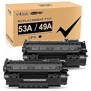 v4ink Compatible 49A 53A Toner Cartridge Replacement for HP Q5949A Q7553A for use with HP 1320 1320n P2015dn P2015 P2015n 3390 3392 1160 P2014 M2727nf MFP Printer (Black,2 Packs)