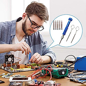 Eyeglass Repair Kit, 5-in-1 Multifunctional Precision Screwdriver Set (torxT5~T6,+1.5,-1.5,star0.8) with Mini Keychain Screwdriver for Glasses, Cellphone, Electronics, Watch, Laptop, Jewelry