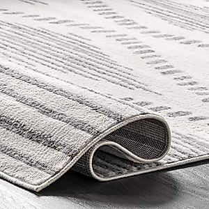 nuLOOM Briggs Tribal Striped Area Rug, 9x12, Light Grey